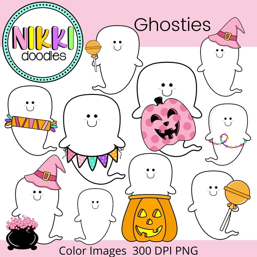 Cute Ghost Halloween Decor Clip Art Digital Image Jackolantern ...