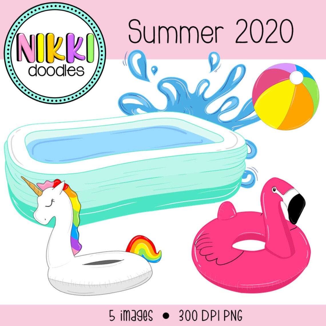 Summer Inflatables Clip Art Digital Images - Etsy