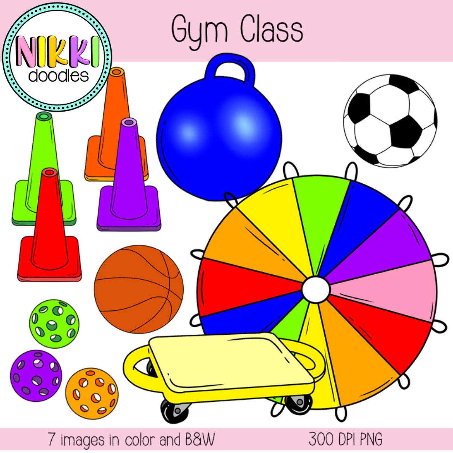 Gym Class Digital Clipart, Physical Education, Physical Activity ...
