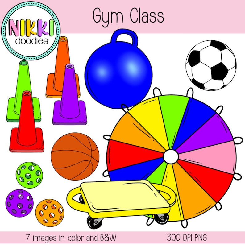 Gym Class Digital Clipart, Physical Education, Physical Activity ...