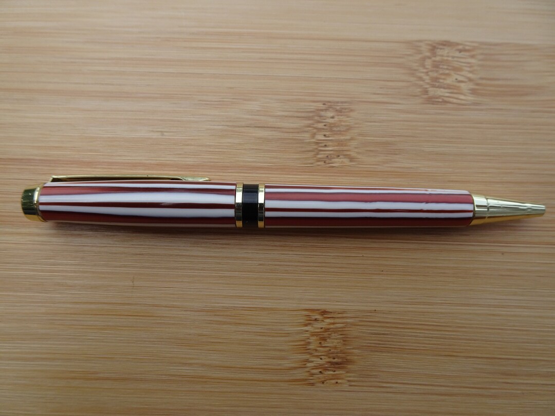 Ecru and Redwood Striped Pen - Etsy