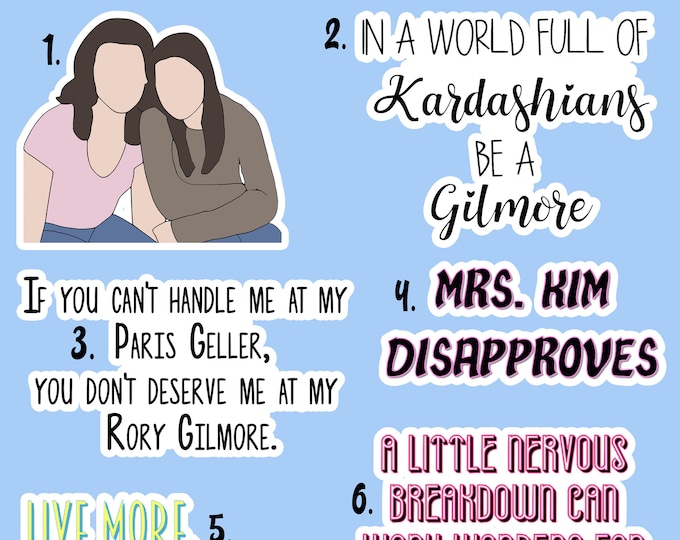 Gilmore Girls Sticker Pack- Choose Any 10 - Etsy