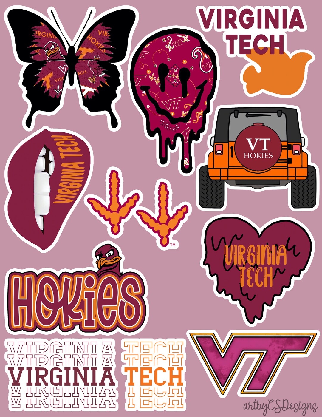Virginia Tech Sticker Pack - Etsy