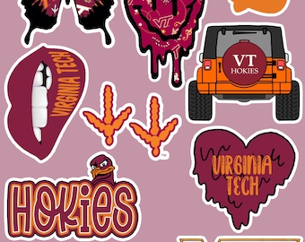 Virginia Tech Hokies Vinyl Mascot Decal Sticker - Etsy