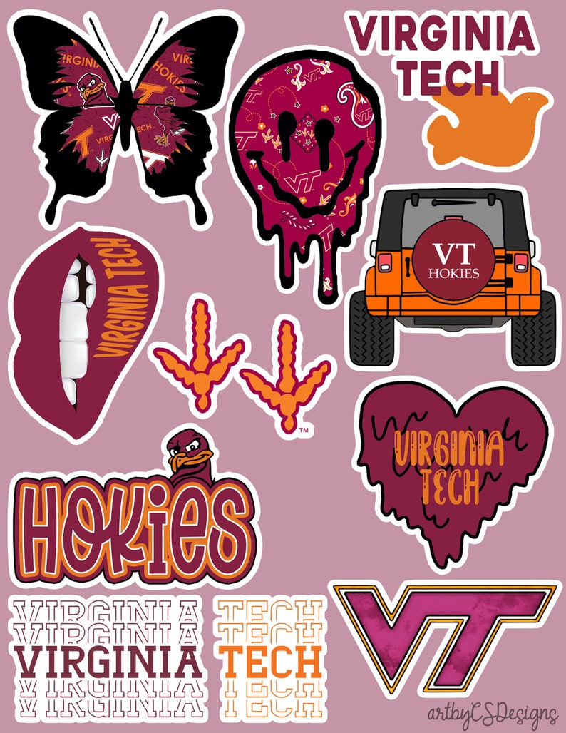Virginia Tech Sticker Pack - Etsy