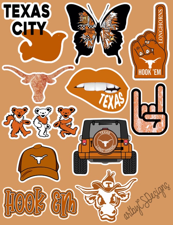 University of Texas Sticker Pack - Etsy