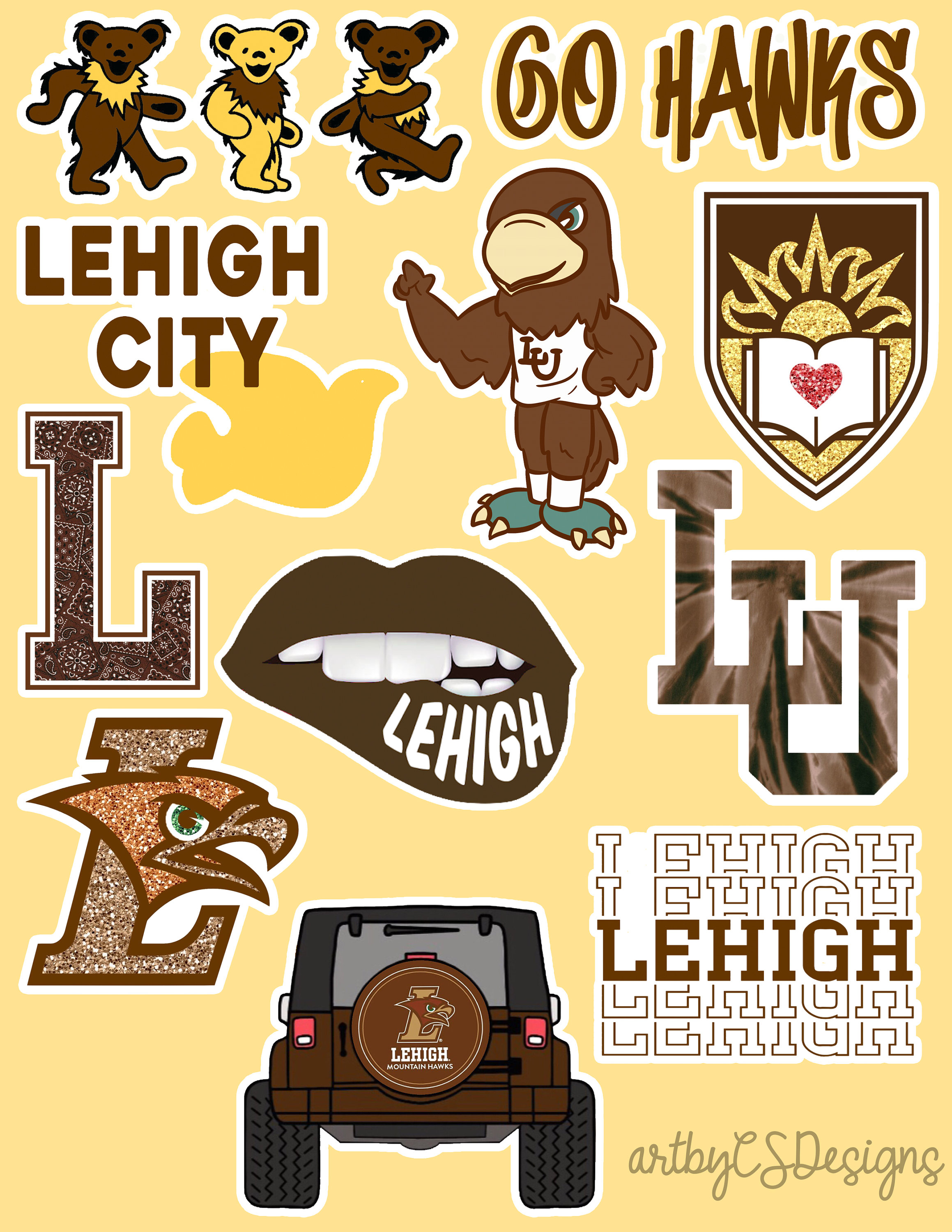 Lehigh University Sticker Pack - Etsy