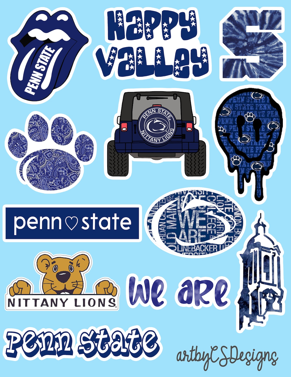 Penn State University Sticker Pack - Etsy