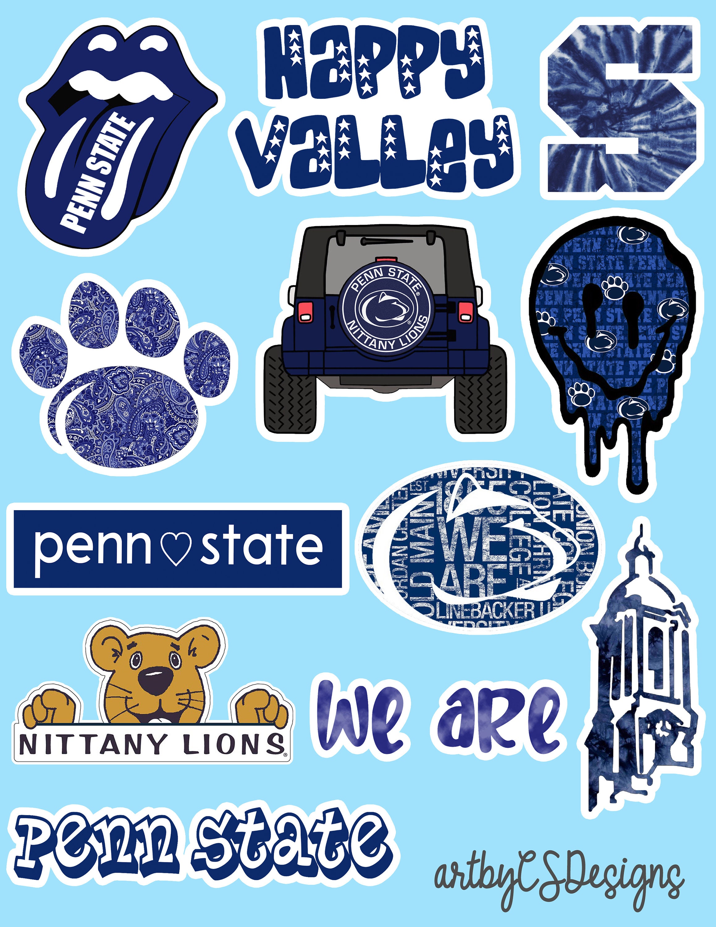 Penn State University Sticker Pack - Etsy