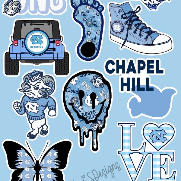 University of North Carolina Stickers - Etsy