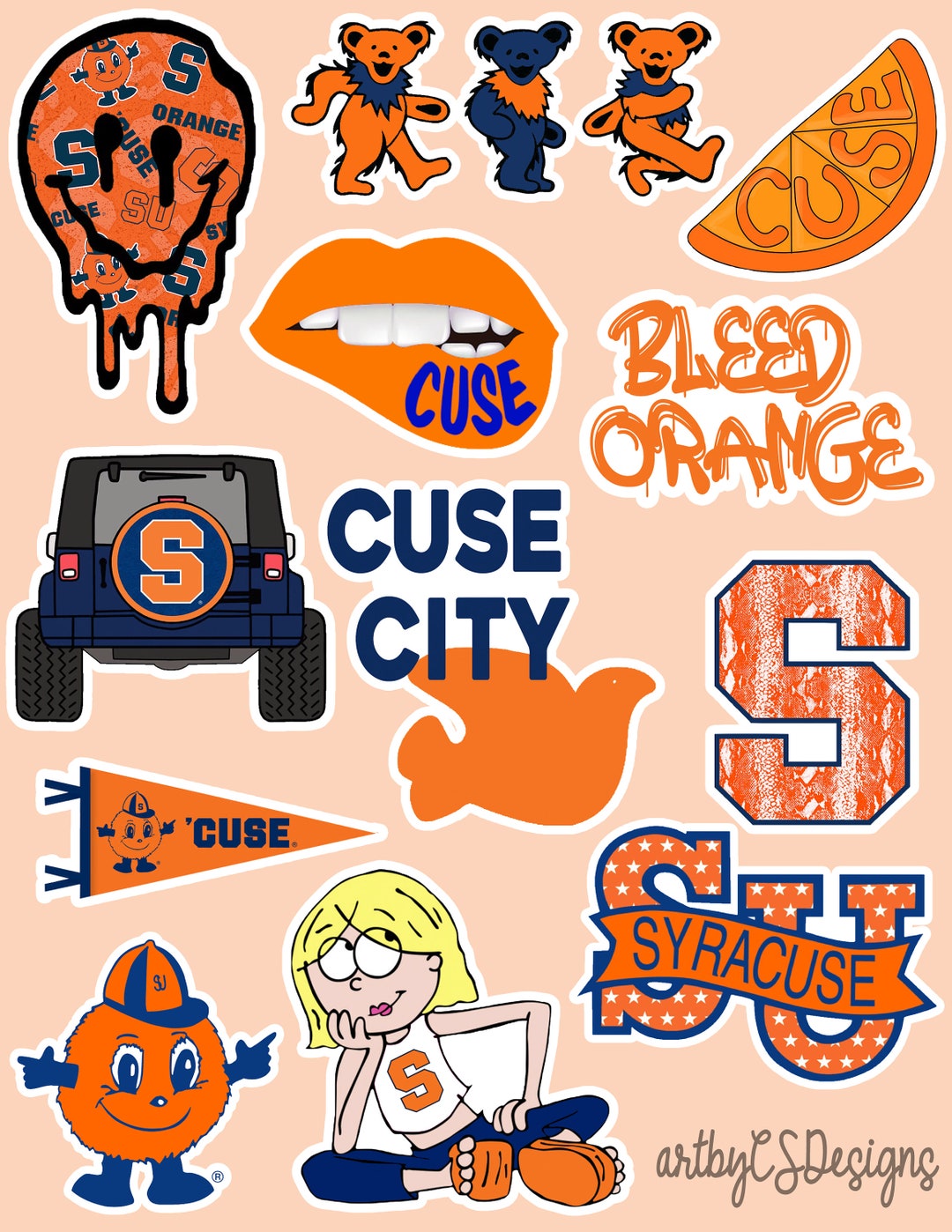 Syracuse University Sticker Pack - Etsy