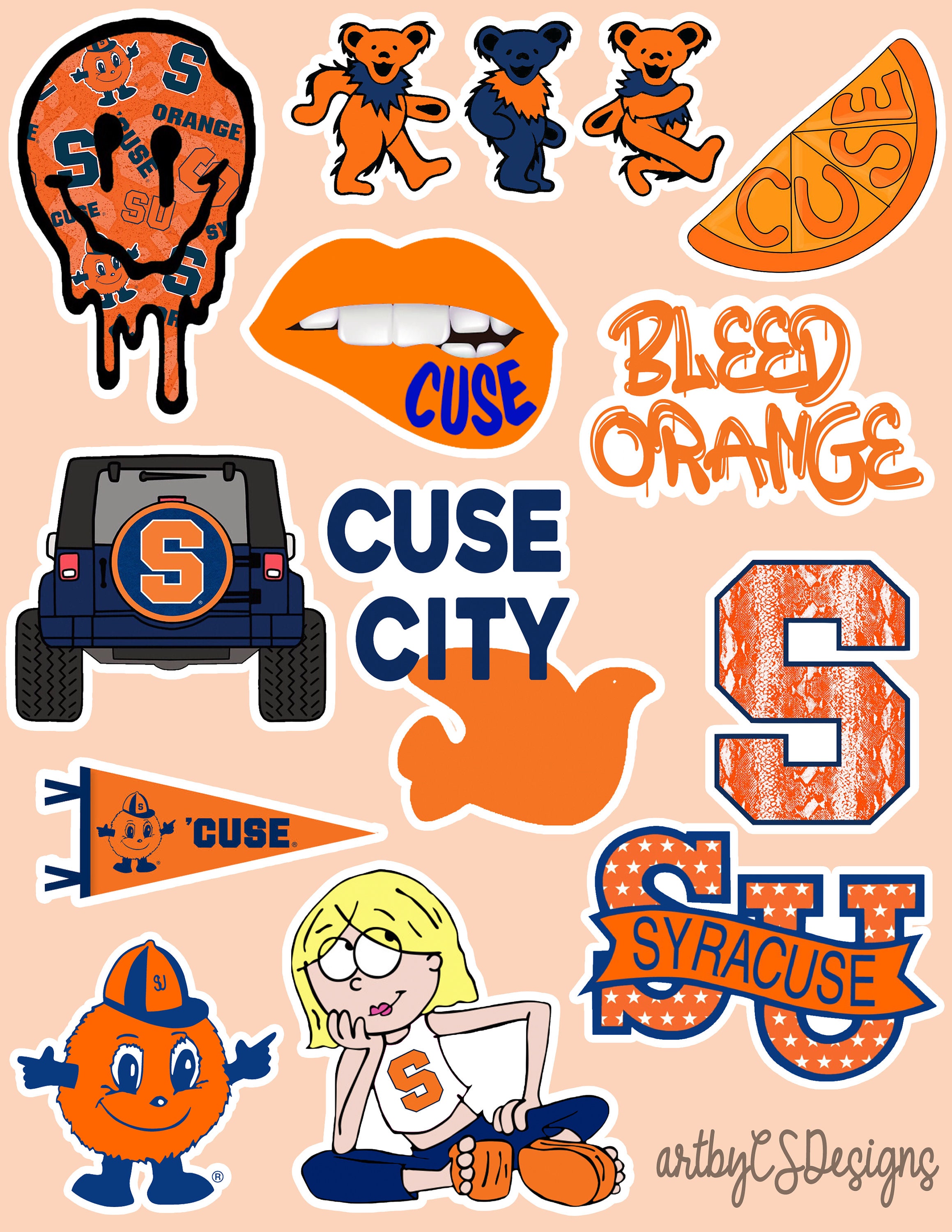 Syracuse University Sticker Pack - Etsy