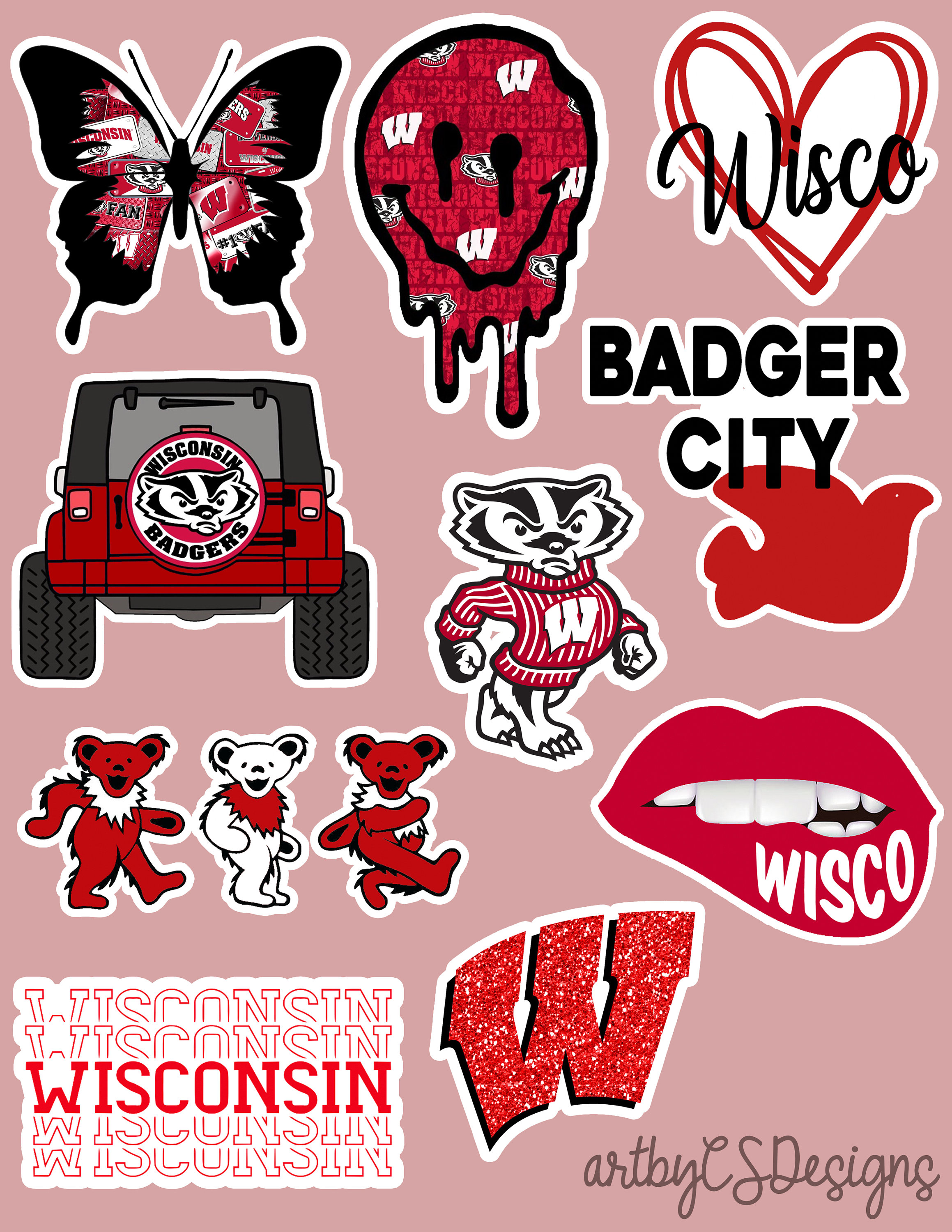 University of Wisconsin Sticker Pack - Etsy
