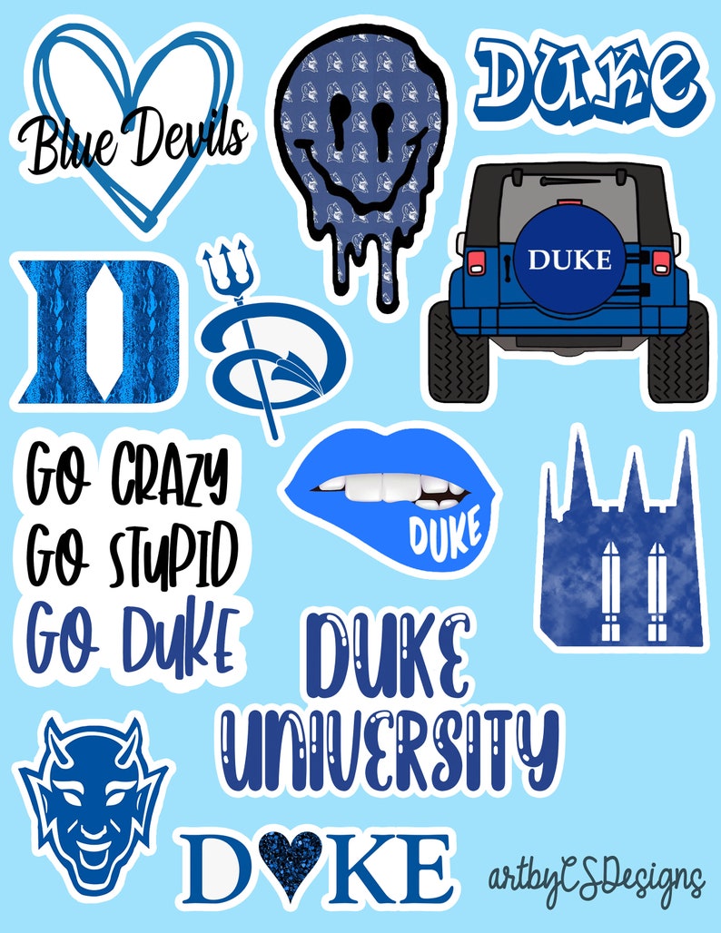 Duke University Sticker Pack - Etsy