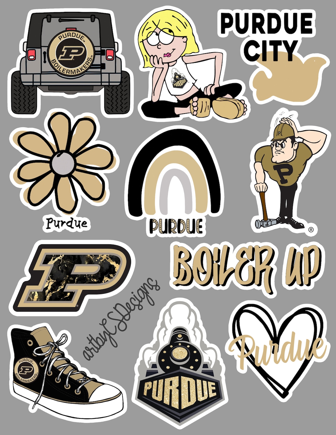 Purdue Sticker Pack - Etsy