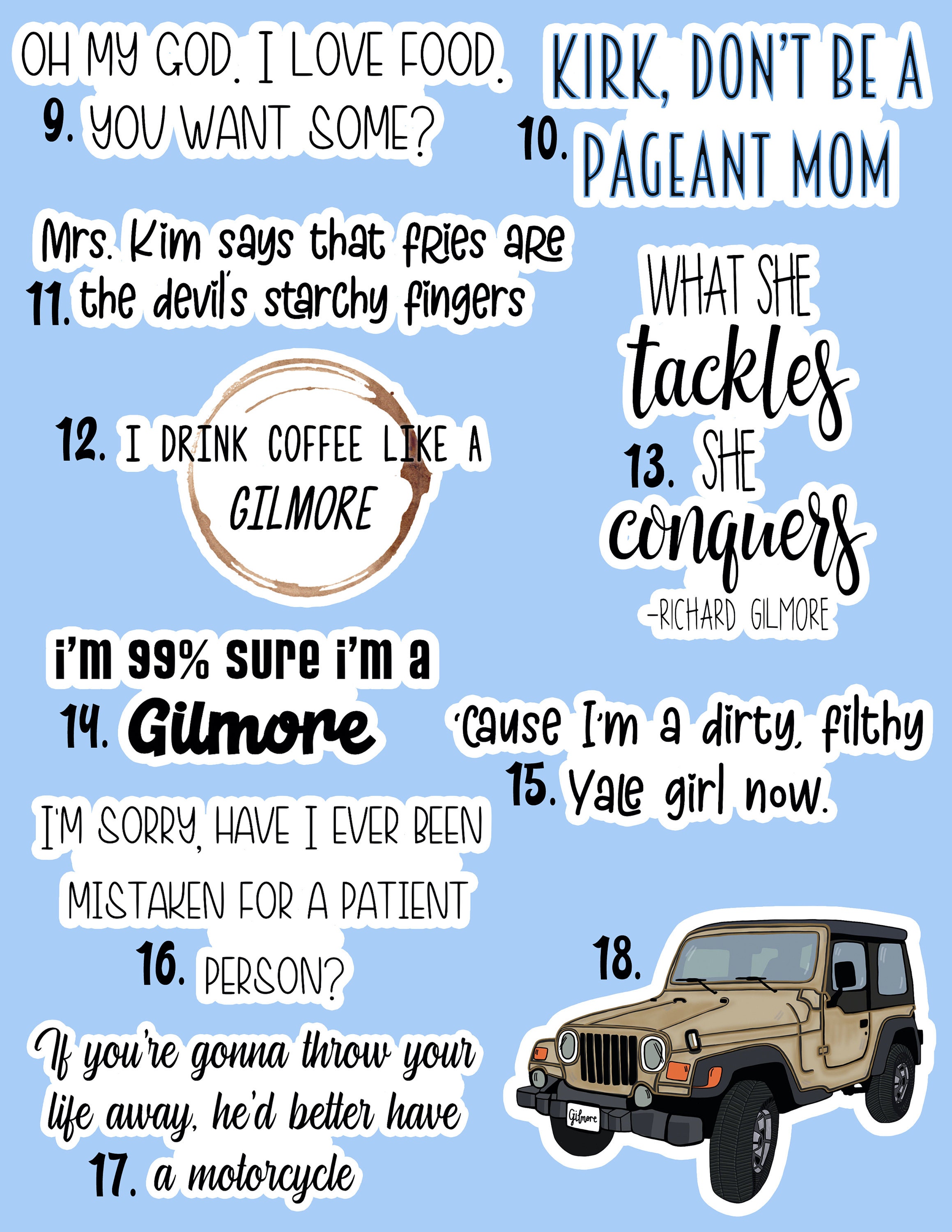 Gilmore Girls Sticker Pack Choose Any 10 - Etsy