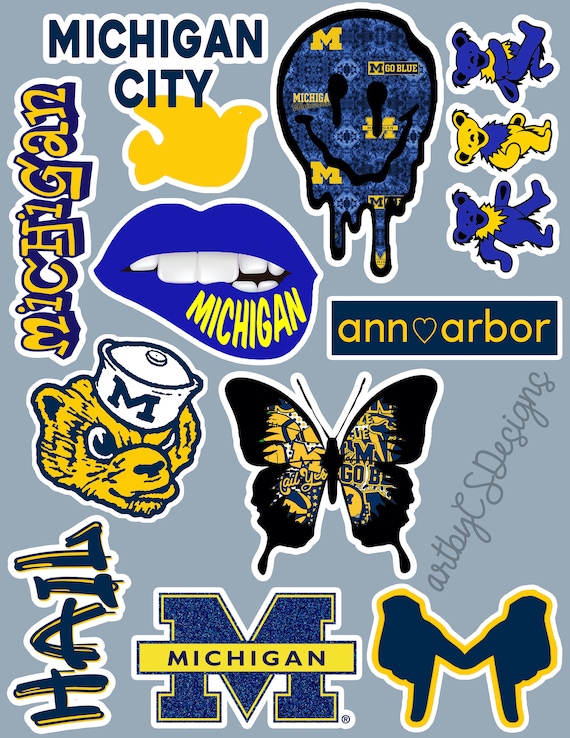 University of Michigan Sticker Pack - Etsy