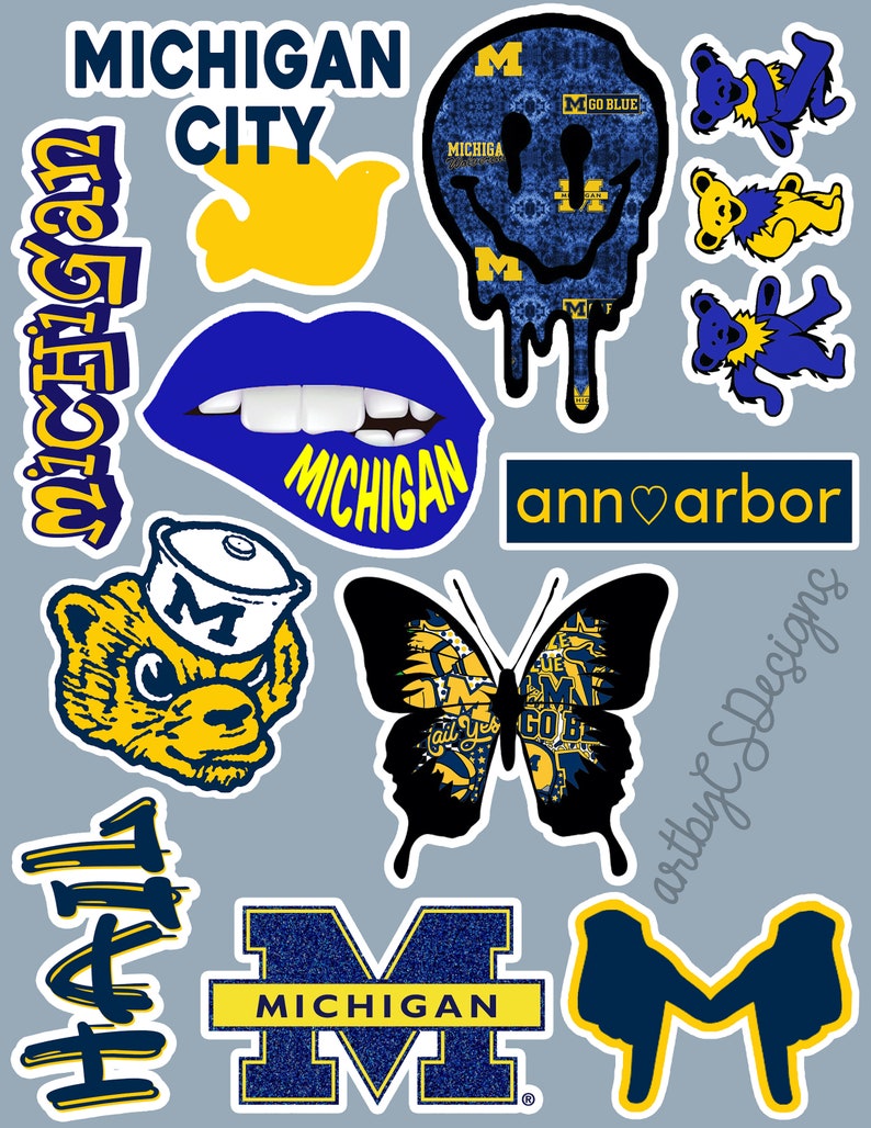 University of Michigan Sticker Pack - Etsy