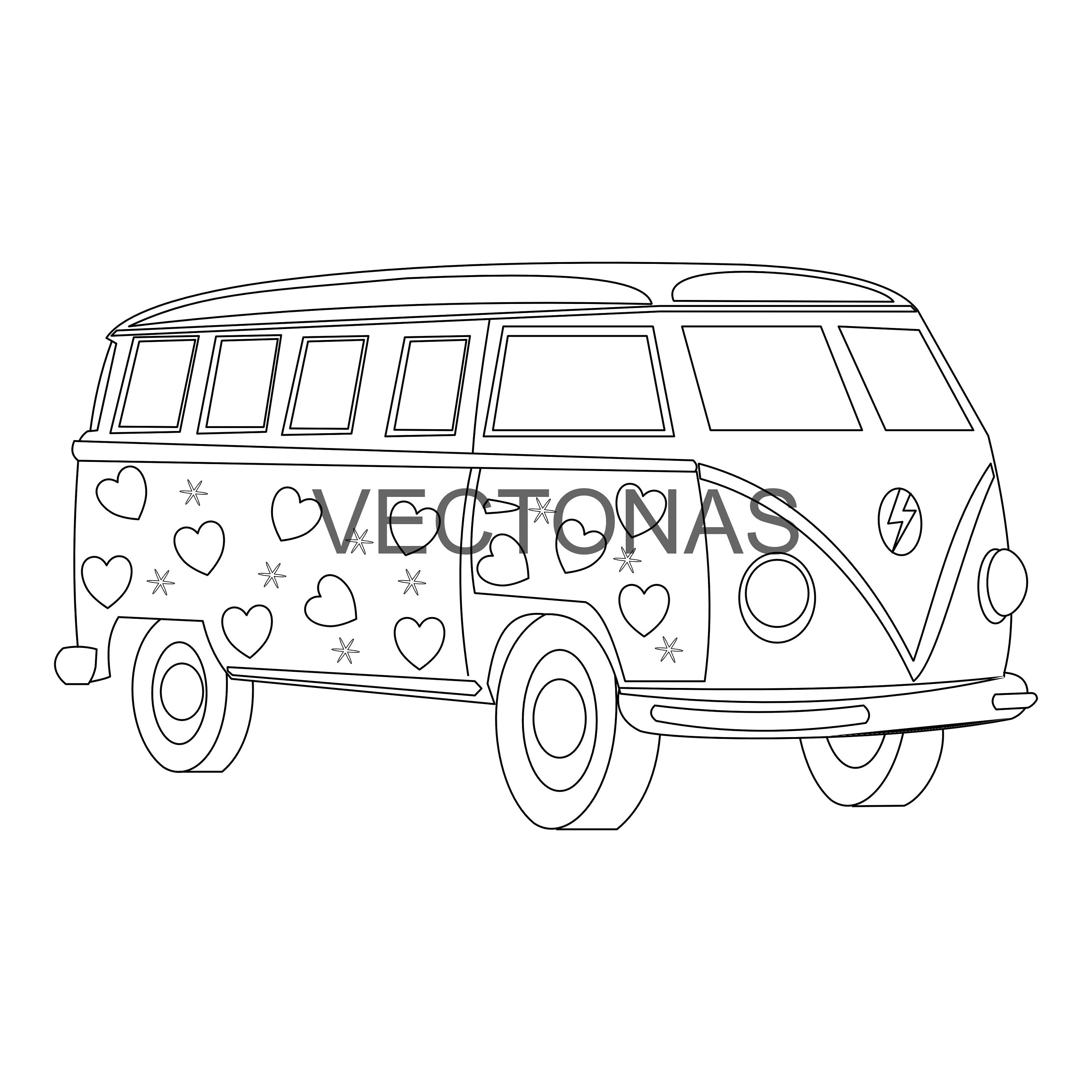 70s Van Coloring Pages