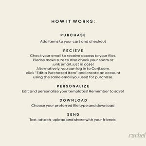 HARPER: Hand Drawn Customizable, Instant Download DIY EVITE Design ...