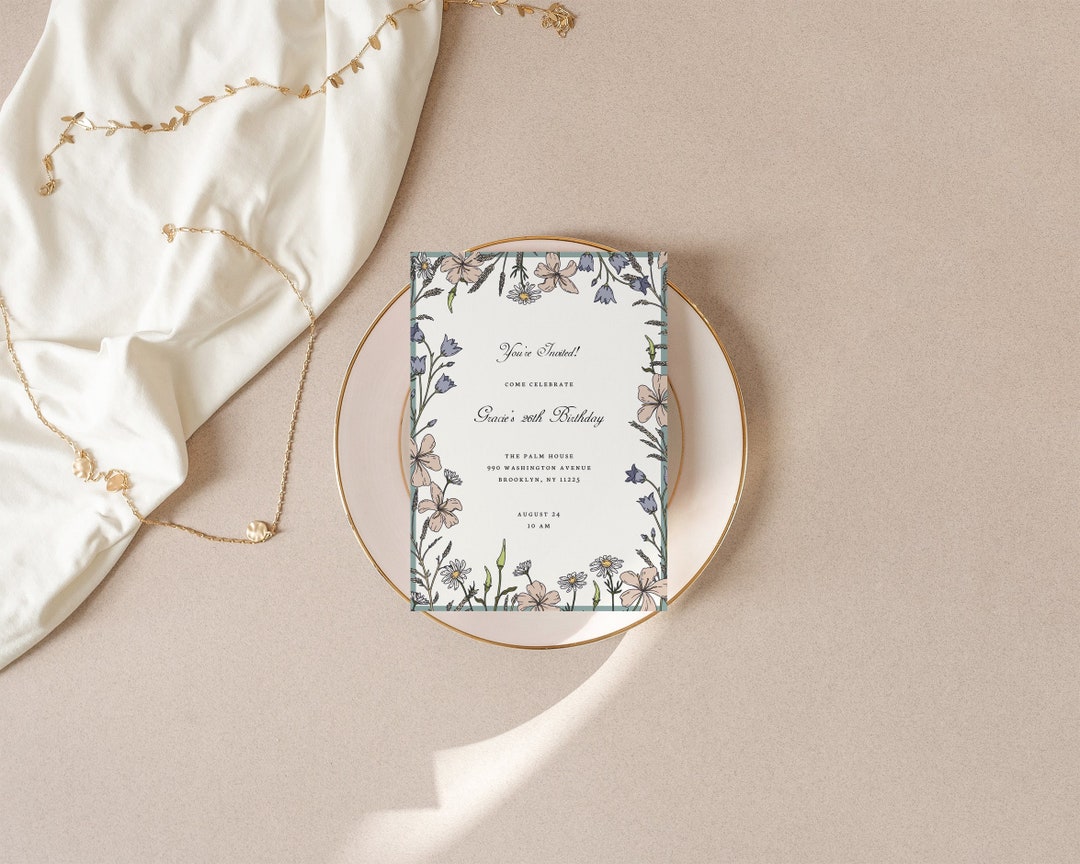 GRACIE: Hand Drawn Customizable, Printable, Instant Download Floral DIY ...