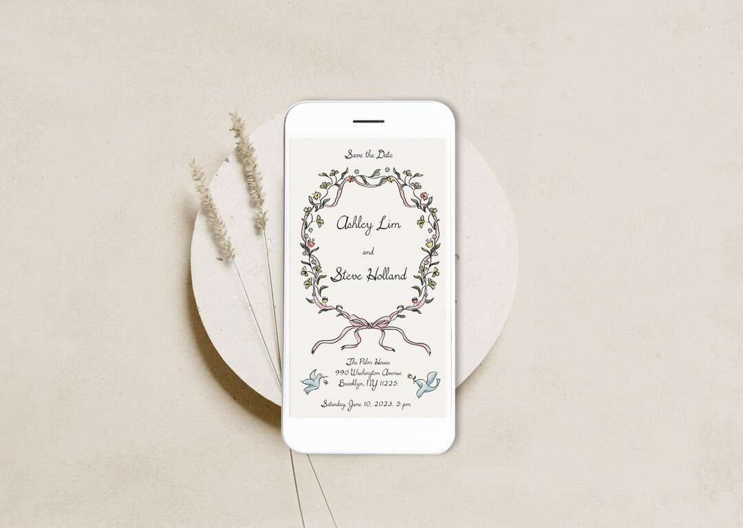 COLETTE: Hand Drawn Customizable, Instant Download DIY Floral Ribbon ...
