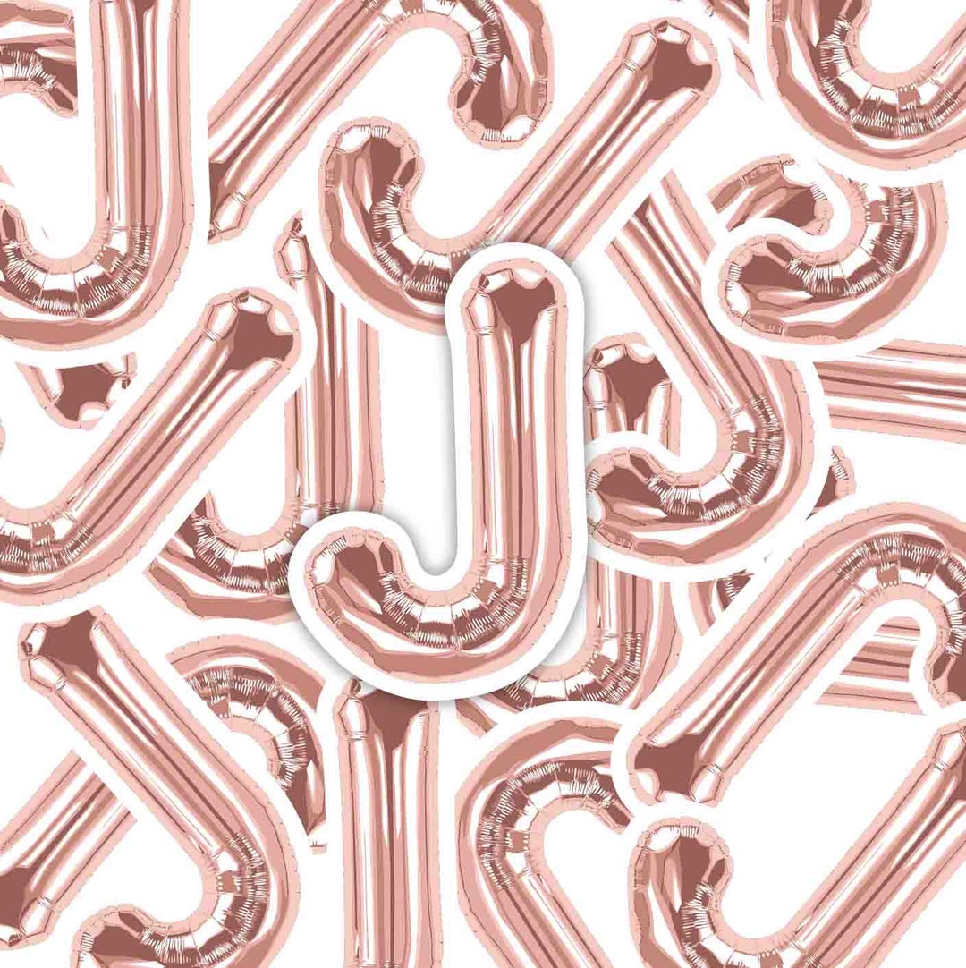 Rose Gold Balloon Letter J Waterproof Vinyl Sticker - Etsy