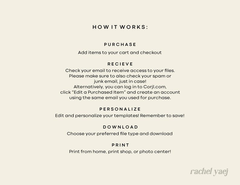 HARPER: Hand Drawn Customizable, Printable, Instant Download DIY 4"x9 ...