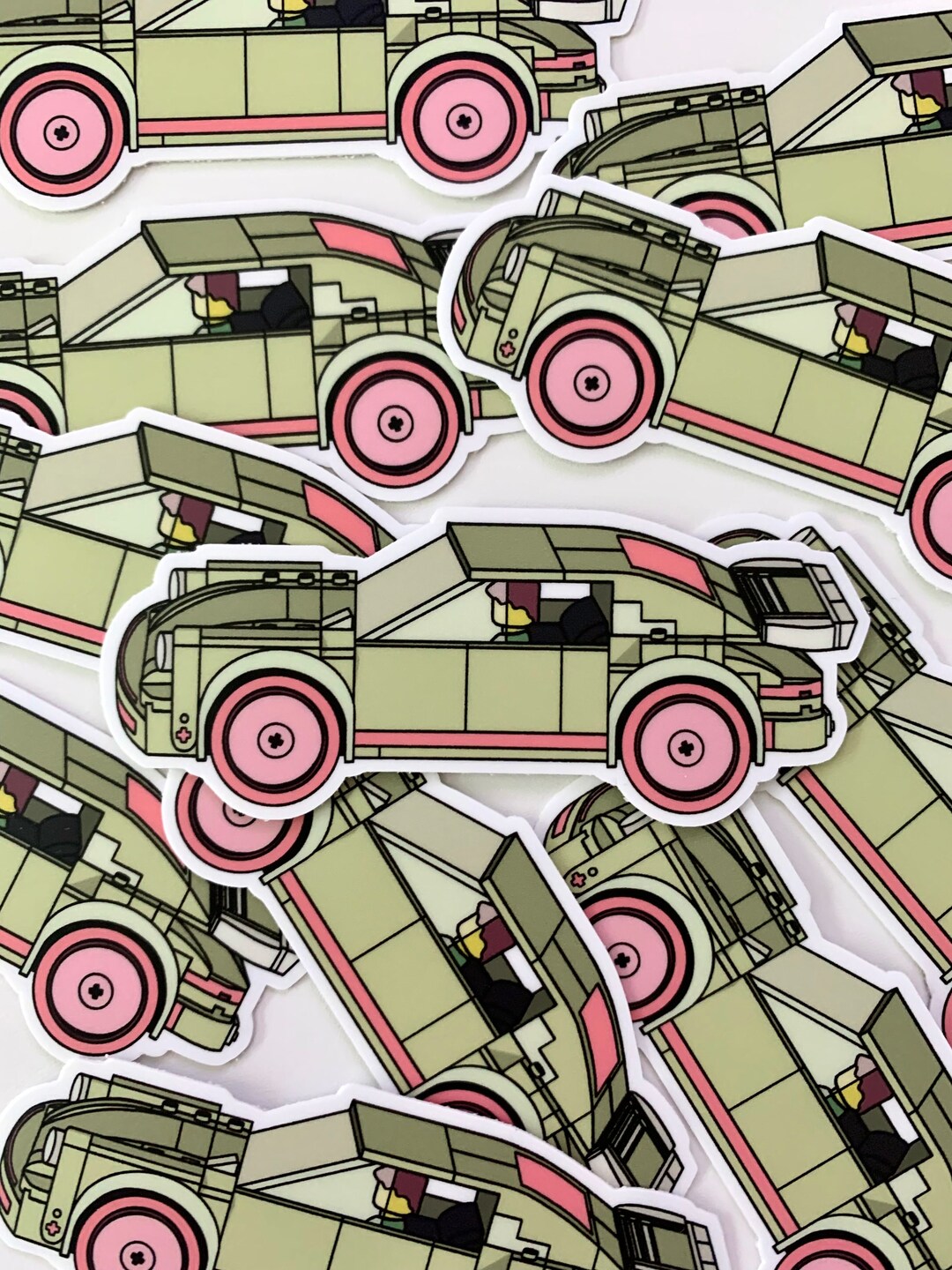 Toy Porsche Waterproof Vinyl Sticker - Green - Etsy