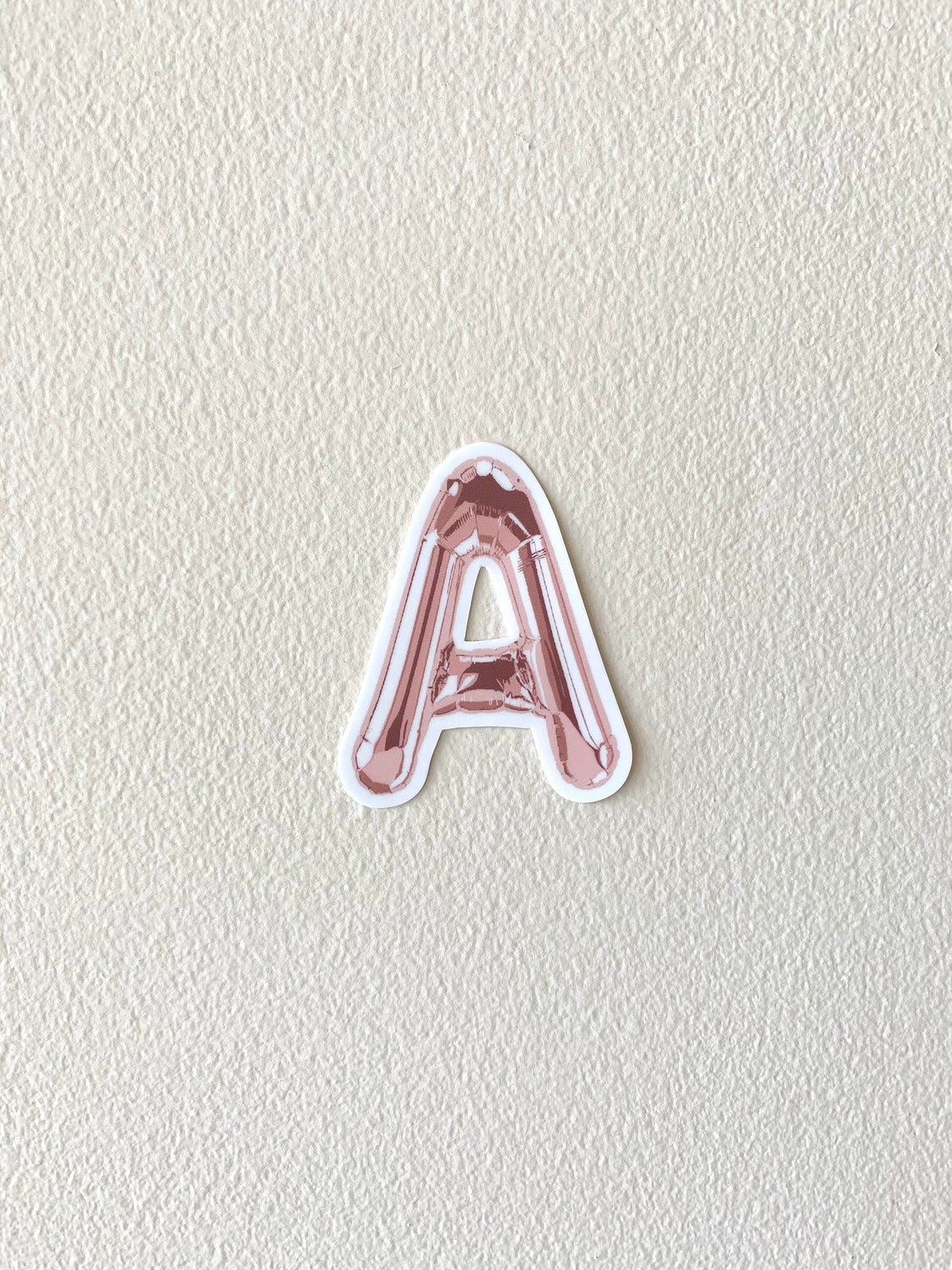 Rose Gold Balloon Letter A Waterproof Vinyl Sticker - Etsy