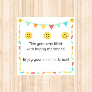 End of School Year Student Gift Tag | Happy Summer Break Gift Tag ...