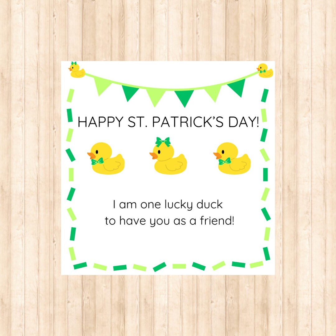 Happy St. Patrick’s Day Gift Tag | Digital St. Patrick’s Lucky Duck Tag ...