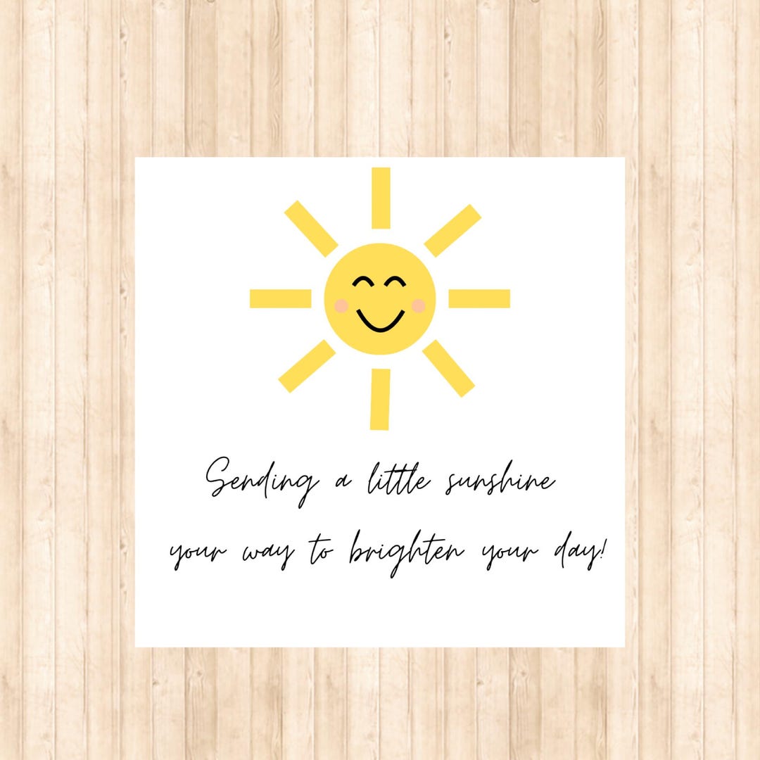 Sunshine Smiley Face Gift Tag | Sending Sunshine Tag | Brighten Your ...