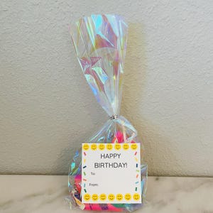 Digital Smiley Confetti Birthday Gift Tag Student Birthday Tag Smiley ...