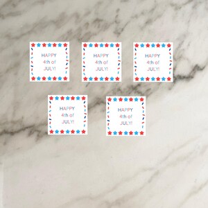 Digital Happy 4th of July Gift Tag Star Smiley Gift Tag Happy 4th of ...