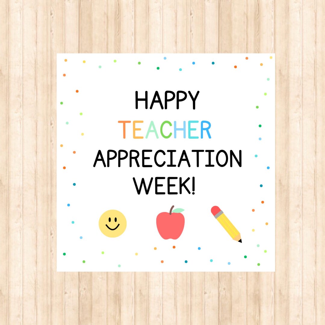 Polka Dot Teacher Appreciation Gift Tag (digital Download) - Etsy