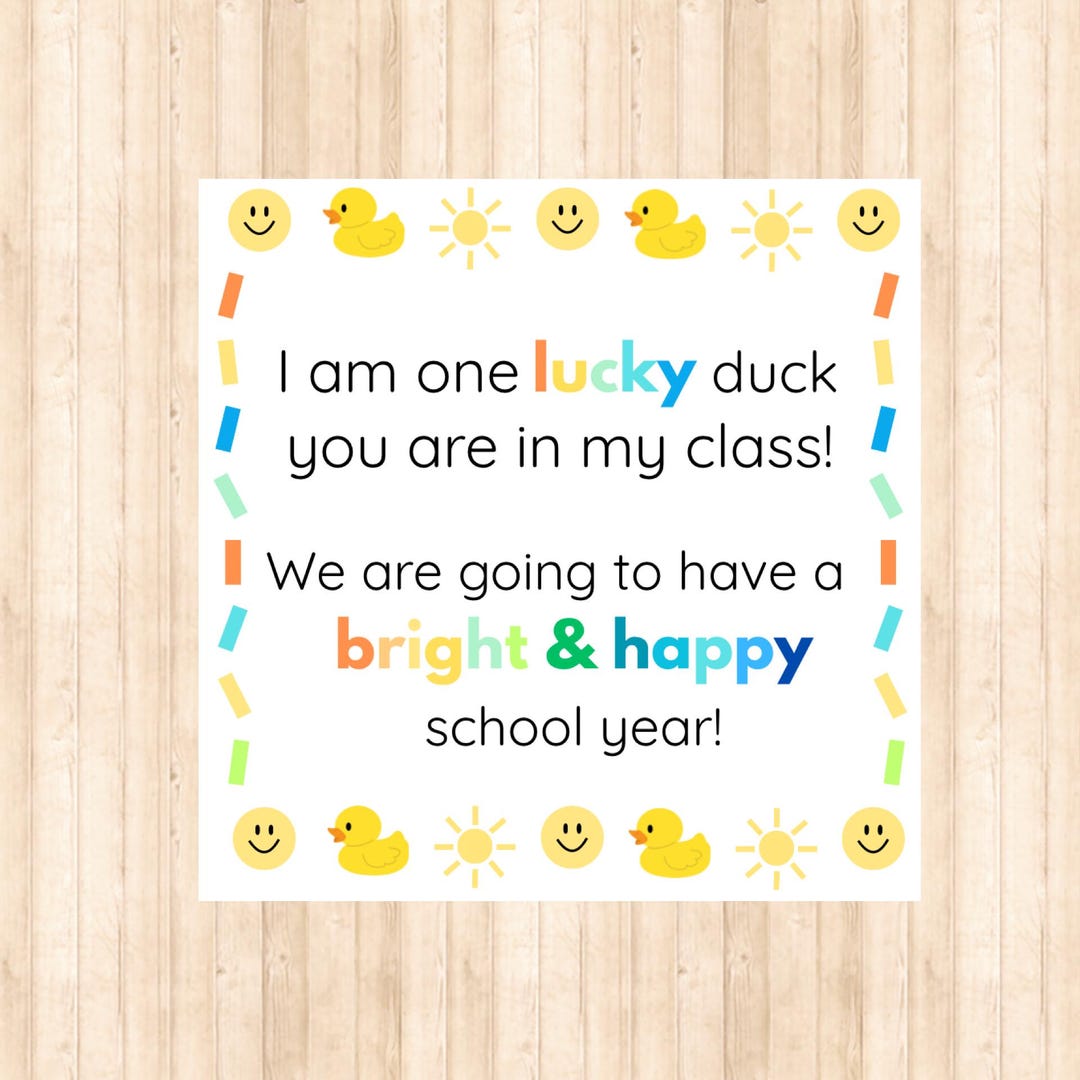 Lucky Duck Meet the Teacher Gift Tag | Duck Back to School Printable ...