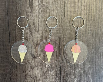 Ice Cream Keychain - Etsy
