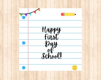 First Day of School Gift Tag Printable Back to School Gift Tag ...
