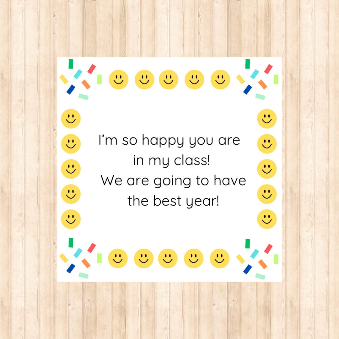 Meet the Teacher Tag | Student Gift Tag | Digital Happy Face Tag | Back ...