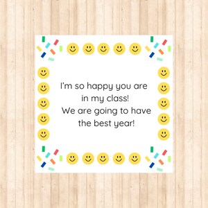 Meet the Teacher Tag | Student Gift Tag | Digital Happy Face Tag | Back ...