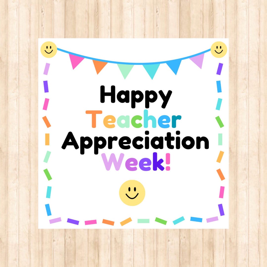 Bright and Colorful Teacher Appreciation Gift Tag (digital Download) - Etsy