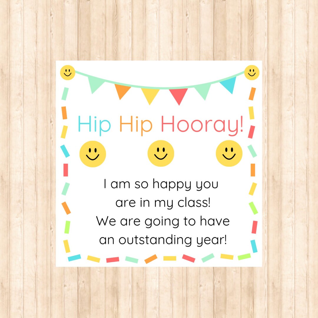 Digital Student Gift Tag Meet the Teacher Gift Student Tag Smiley Face ...