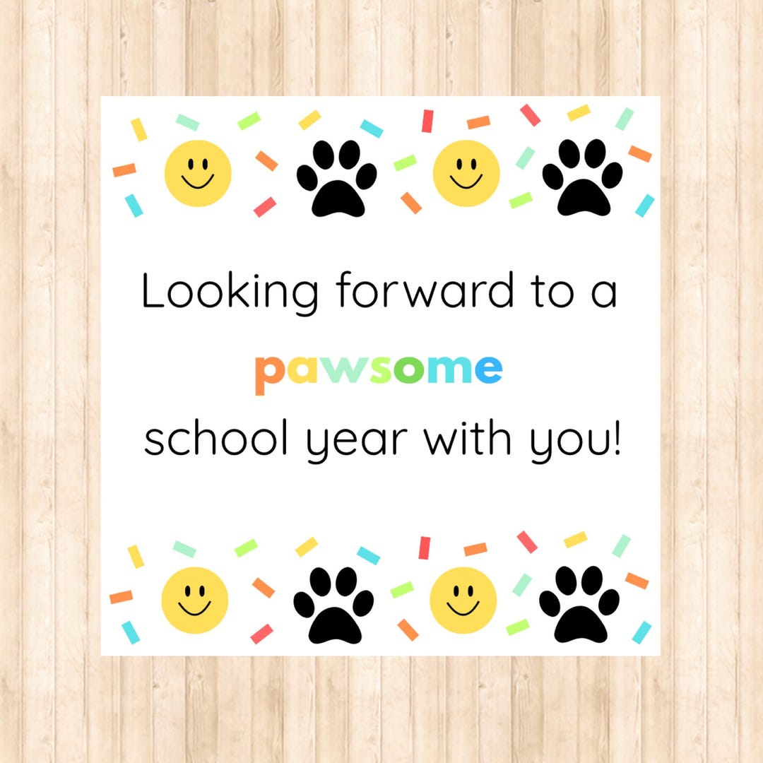 Paw Print Meet the Teacher Gift Tag | Pawsome Student Gift Tag | Paw ...