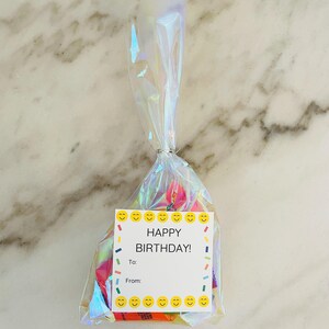 Digital Smiley Confetti Birthday Gift Tag Student Birthday Tag Smiley ...