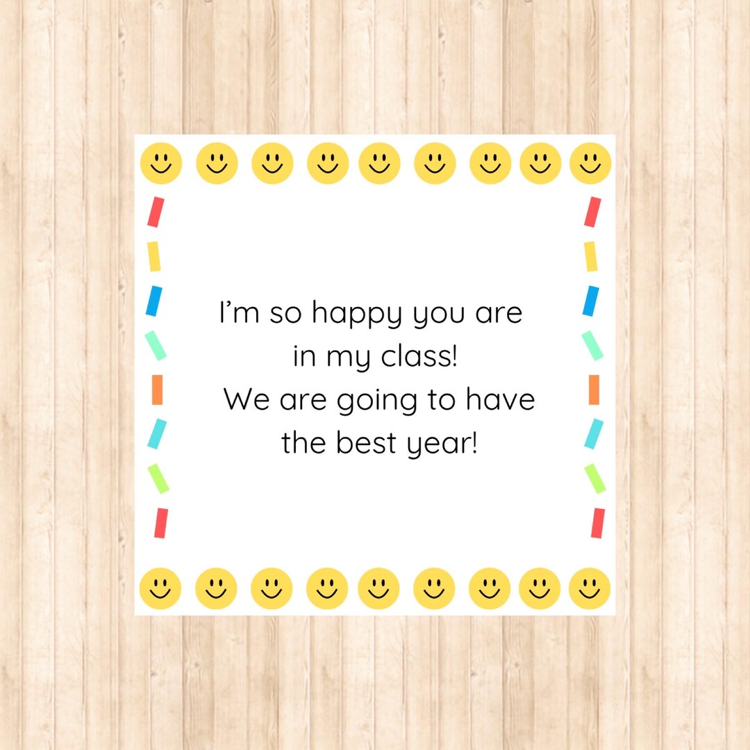 Meet the Teacher Gift Student Tag | Cute Smiley Tag | Digital Back to ...