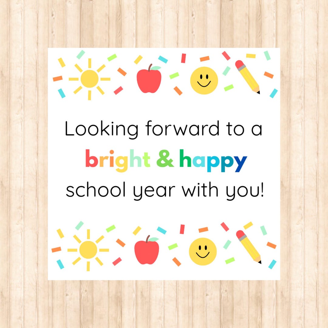 Bright Happy Face Meet the Teacher Gift Tag | Bright & Happy Back to ...