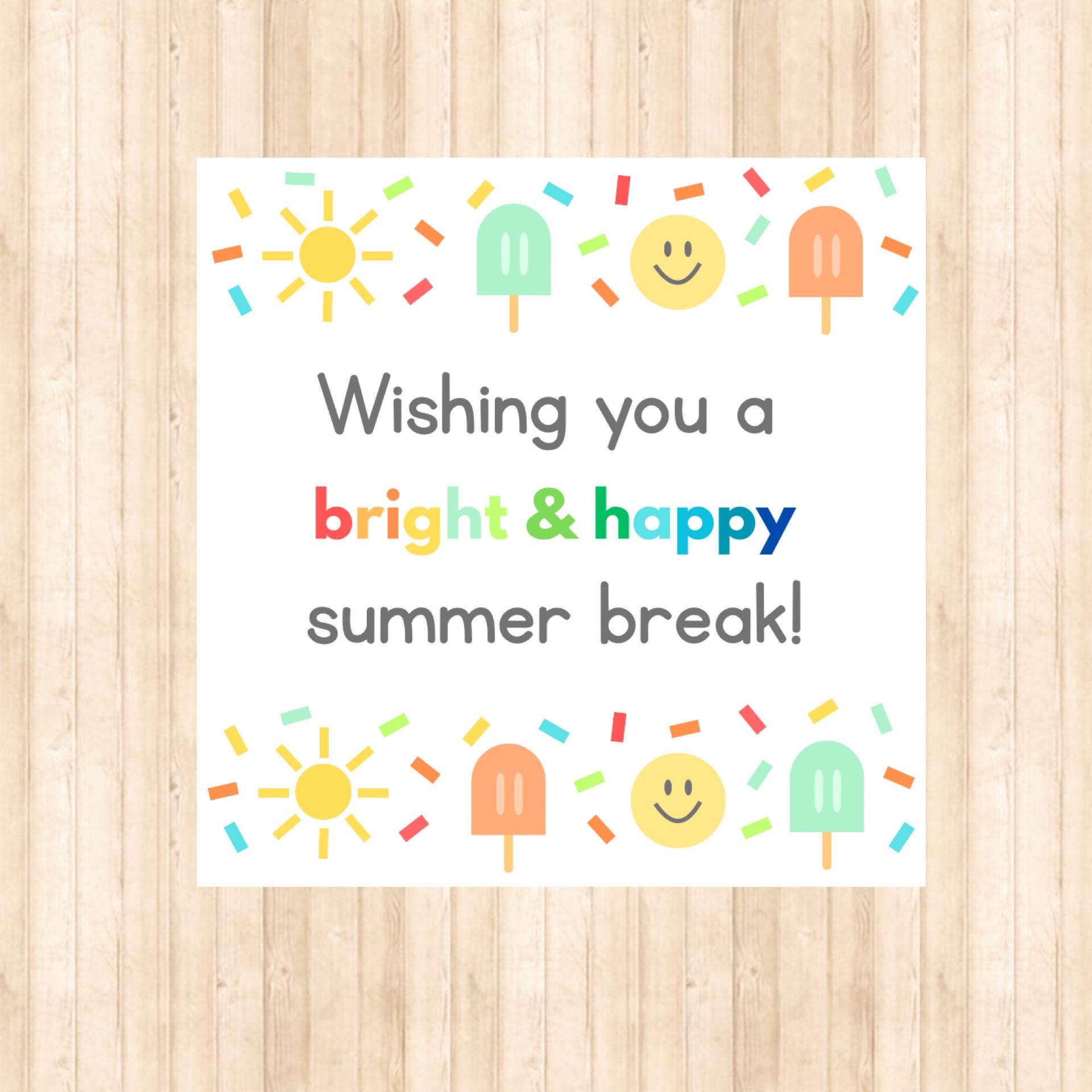 Happy Summer Break Gift Tag Popsicle, Sunshine, Smiley Face (digital ...