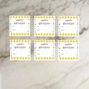 Digital Smiley Confetti Birthday Gift Tag Student Birthday Tag Smiley ...