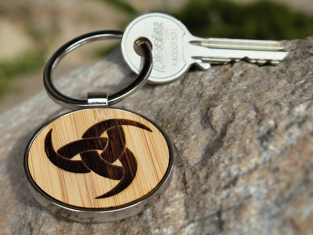 Viking Horn of Odin Key Ring in Wood and Metal. Symbol odroerir ...